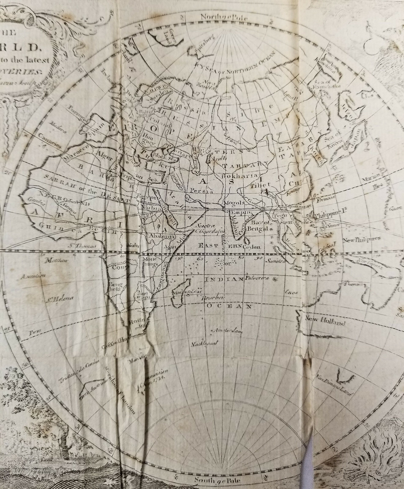 Antique Early 18th Century World Map Atlas H Gavin 1767 London | eBay