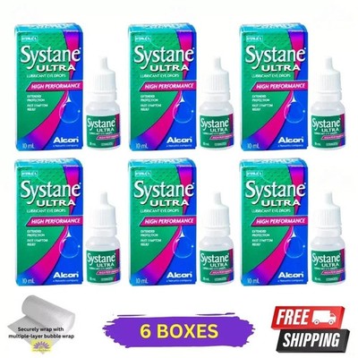 6 x Alcon Systane Ultra Lubricant Eye Drops | High Performance | 10mL ...
