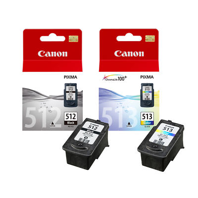 Genuine Canon PG-512 Black & CL-513 Colour Ink Cartridge For PIXMA ...