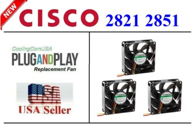 3 Pack New Original fans for Cisco 2821 2851 Router Fan Assembly 700 ...