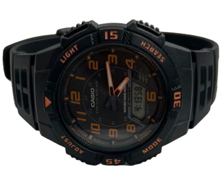 Casio SOLAR POWERED AQ-S800W Watch Orange Black 5 Alarms 100M WR 31TZ ...