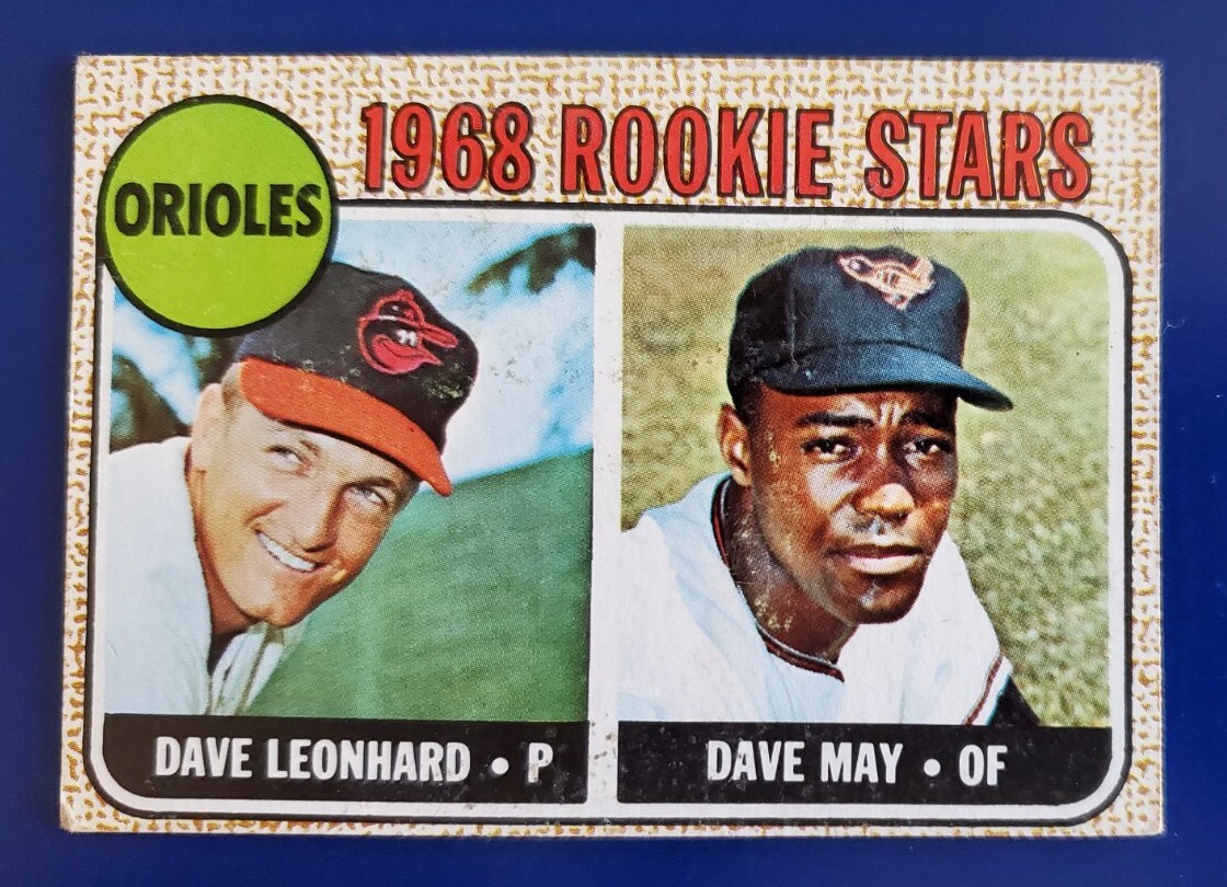1968 Topps Baltimore Orioles Rookie Stars Dave Leonhard / Dave May #56 ...