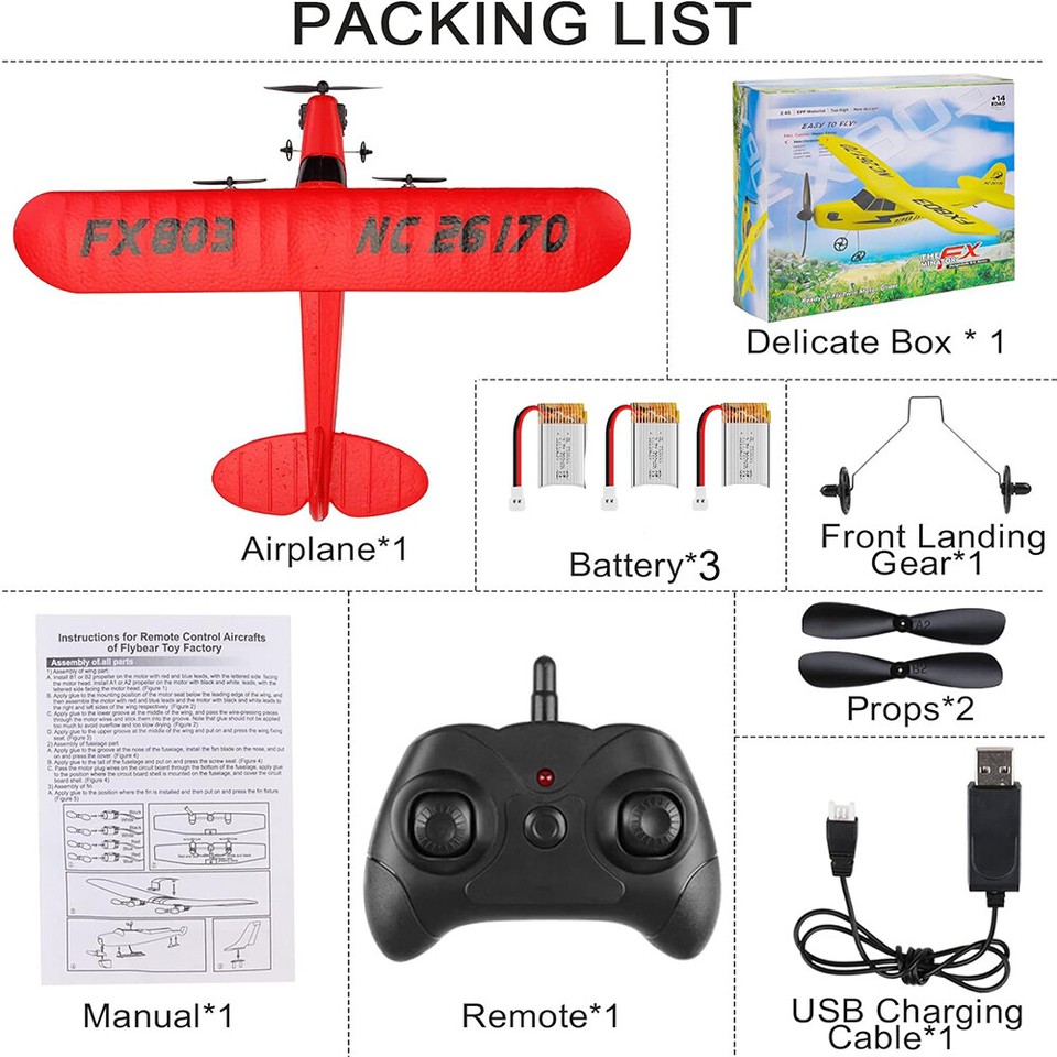 RC Plane RC Remote Glider Wingspan Radio Control Drones Airplanes RTF ...