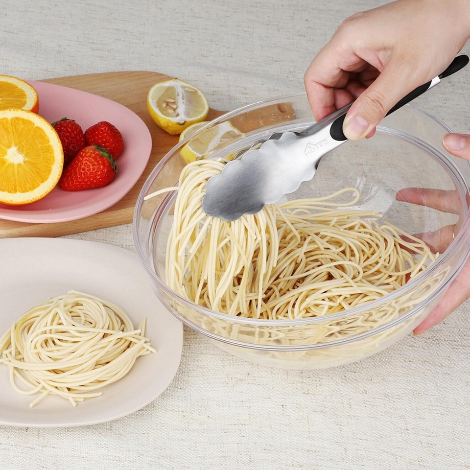 Small Kitchen Tongs Set of 3 Stainless Steel Mini Serving Tongs Salad ...