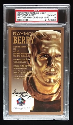 RAYMOND BERRY 2010 PRO FOOTBALL HOF SIGNED AUTOGRAPHED OVERSIZE CARD ...