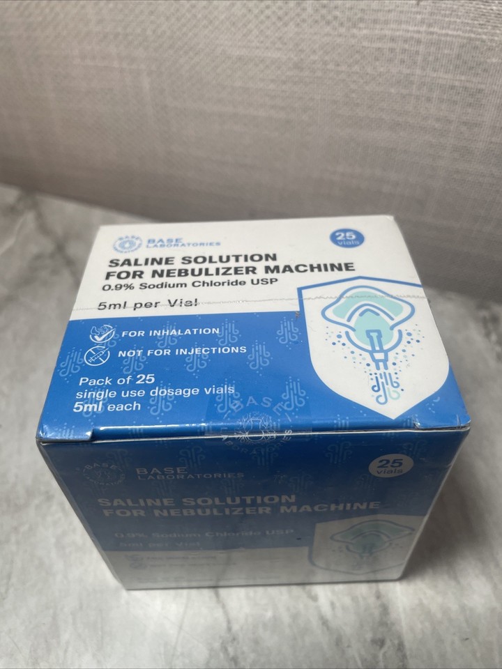 BASE LABORATORIES SALINE SOLUTION 25 vials sealed exp 9/27 | eBay