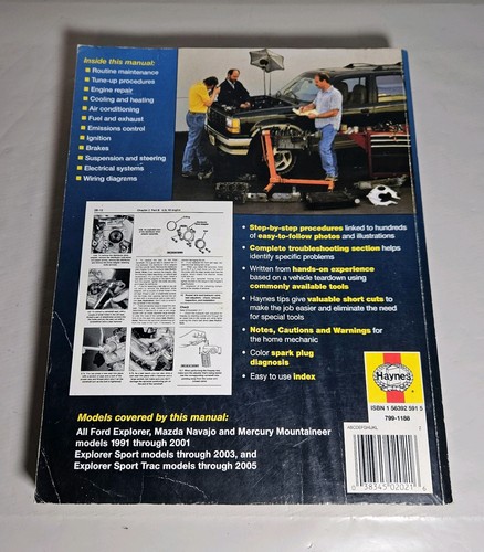 Haynes Ford Explorer 1991-2001 Automotive Repair Manual Service Book ...