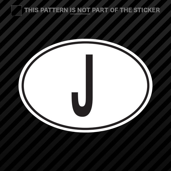 J Japan Country Code Oval Sticker Self Adhesive Vinyl Japanese euro | eBay