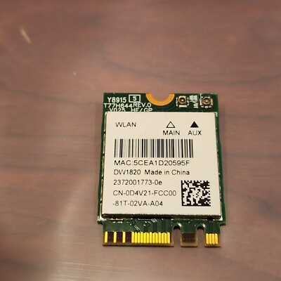 DELL LATITUDE E5470 5480 5580 E5570 5591 7490 WIRELESS WIFI CARD DW1820 ...