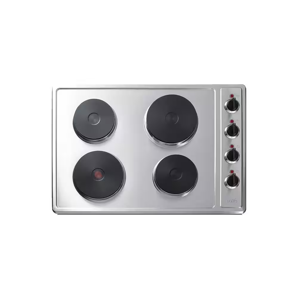 30 in. 4 Elements with Solid Disk Electric Cooktop in Stainless Steel ...