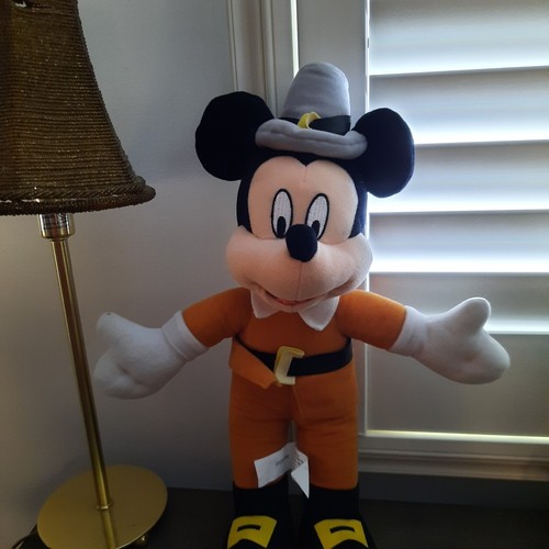 Mickey Mouse Pilgrim 16" disney stuffed plush Toy Factory W/Tag ...