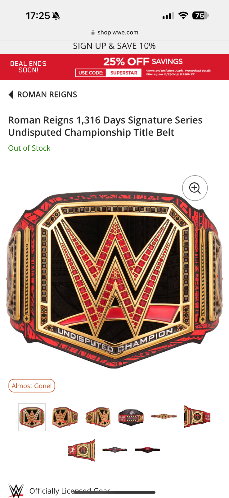 WWE Roman Reigns 1,316 Days SIGNED LE #1106 of 1316 Signature Series ...