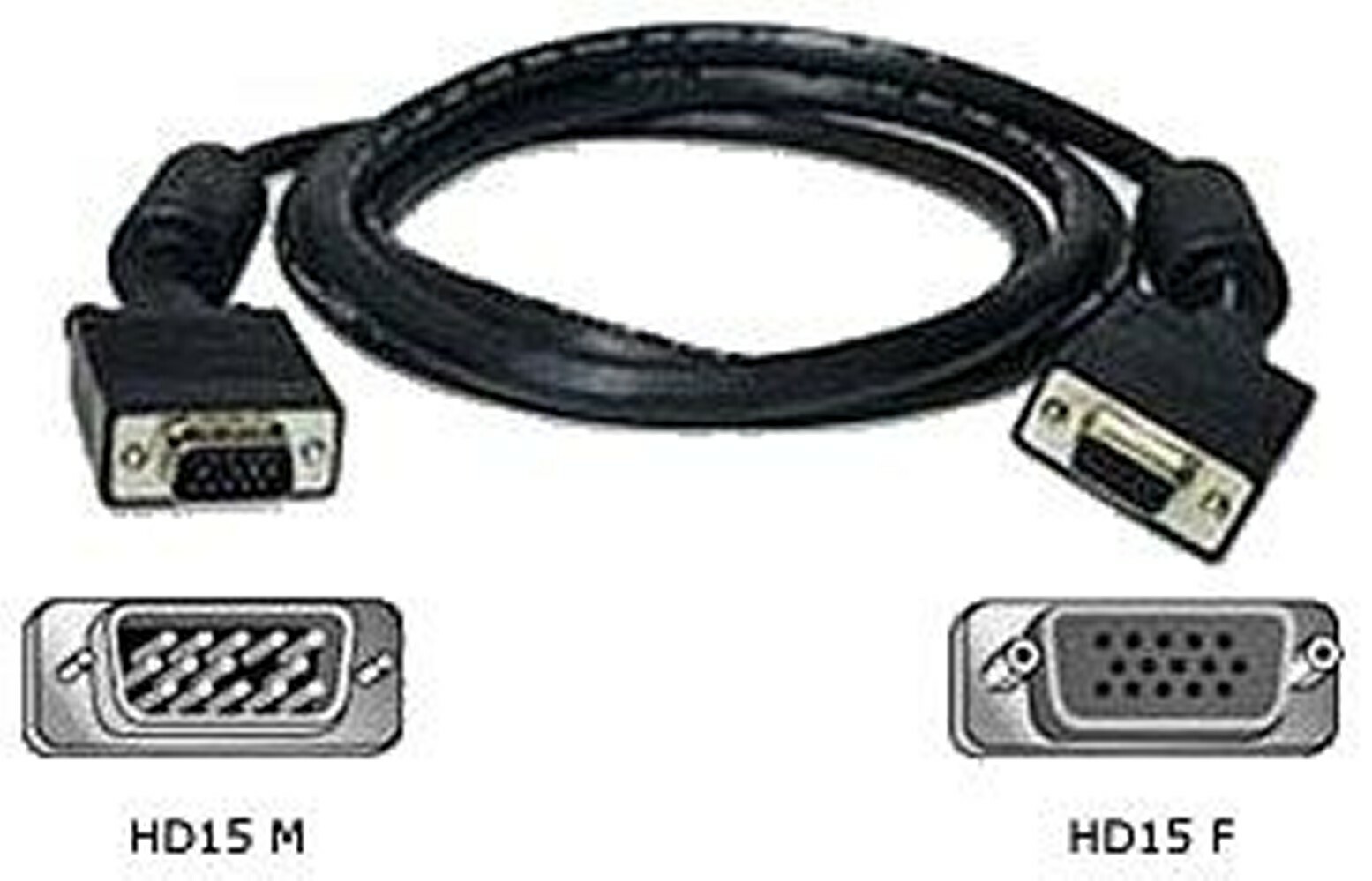 Microtech 20M High Quality Black Monitor Ext Cable HD15 M/F | eBay ...