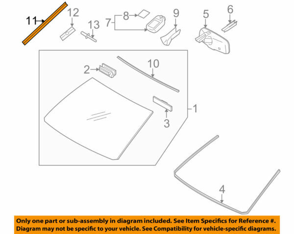 75536-60010 Toyota Moulding, windshield, outside lower lh 7553660010 ...