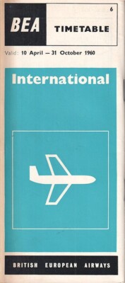 BEA British European Airways timetable 1960/04/10 | eBay