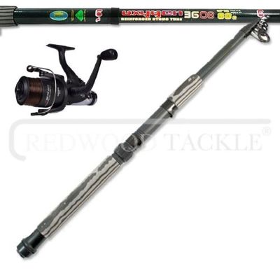 Shakespeare Beta Reel/Line & 8FT Telescopic Carbon Travel Fishing Rod ...