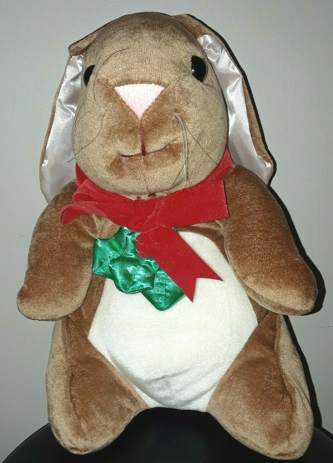 2- Vntg Velveteen Rabbit Plush 8" & 12" 1985 Bow Bunny Stuffed Animal ...