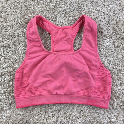 avia womens small solid pink racerback sports bra unpadded wireless | eBay