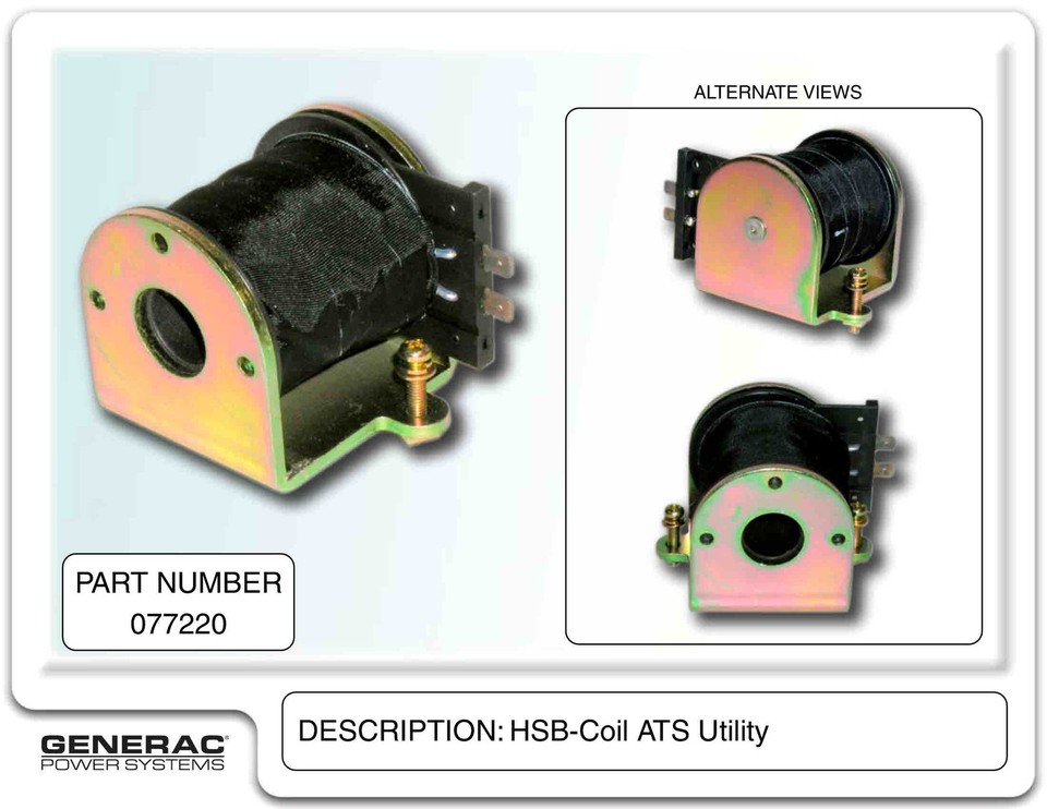 Generac Solenoid 200a Automatic Transfer Switch Replacement Upper ...