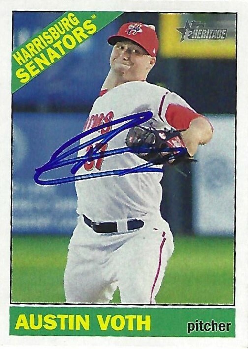 Autographed 2015 Topps Heritage Minors 12 Austin Voth Washington ...