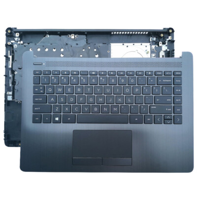 New for HP 14-CK 14-CM Gray Upper Palmrest US Keyboard w/Touchpad ...