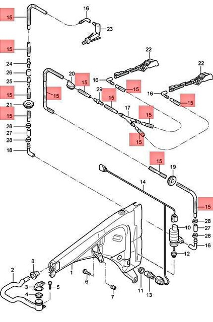 Porsche Cayenne 92a Windscreen Washer Hose 95562813000 OEM for sale ...