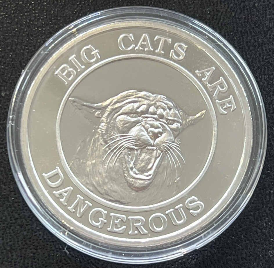 Big Cats Are Dangerous 1 oz .999 Silver Round Beautiful Lady Novelty ...