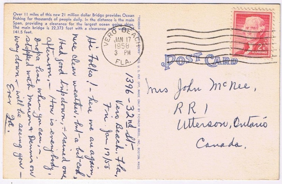 Postcard Sunshine Highway Bridge St Petersburh To Tampa Bay Florida | eBay