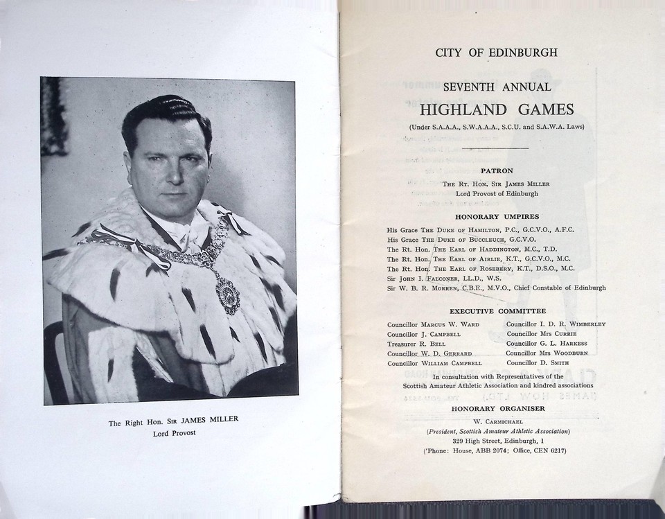 1953 City Of Edinburgh Highland Games Official Programme Murrayfield | eBay