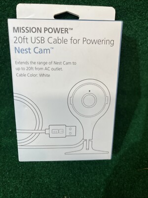 New 20' ft USB Mission Power Electronics Cable White Compatible With ...