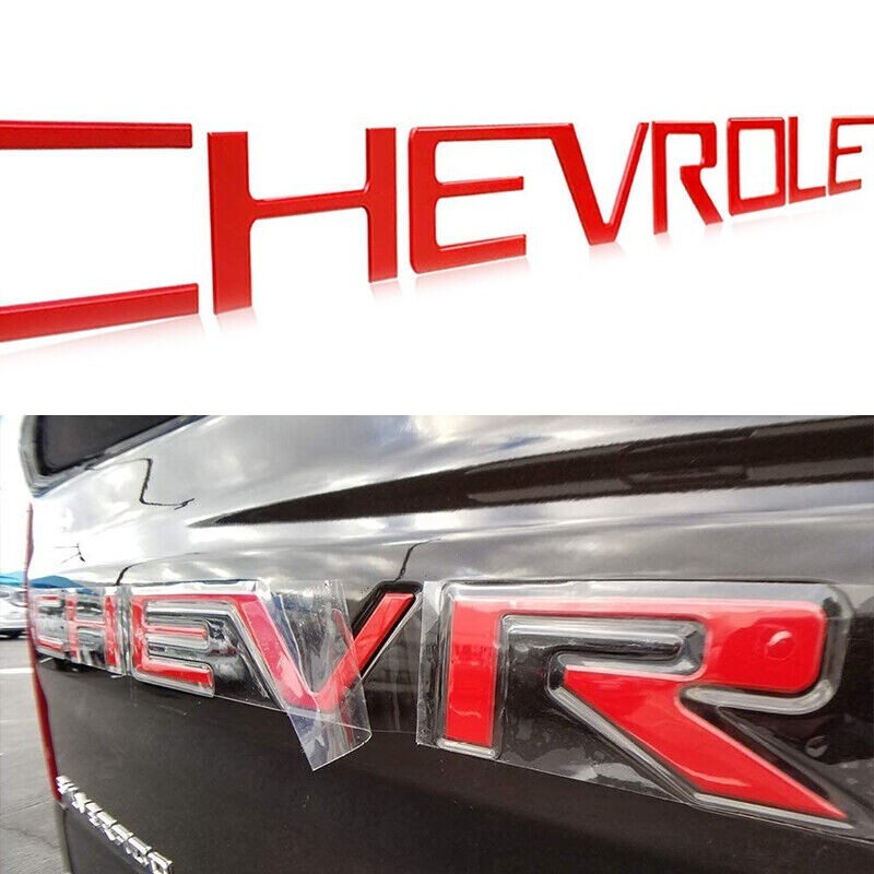 3D Raised Matte Red Tailgate letters for 2019-2023 Chevy Silverado 1500 ...