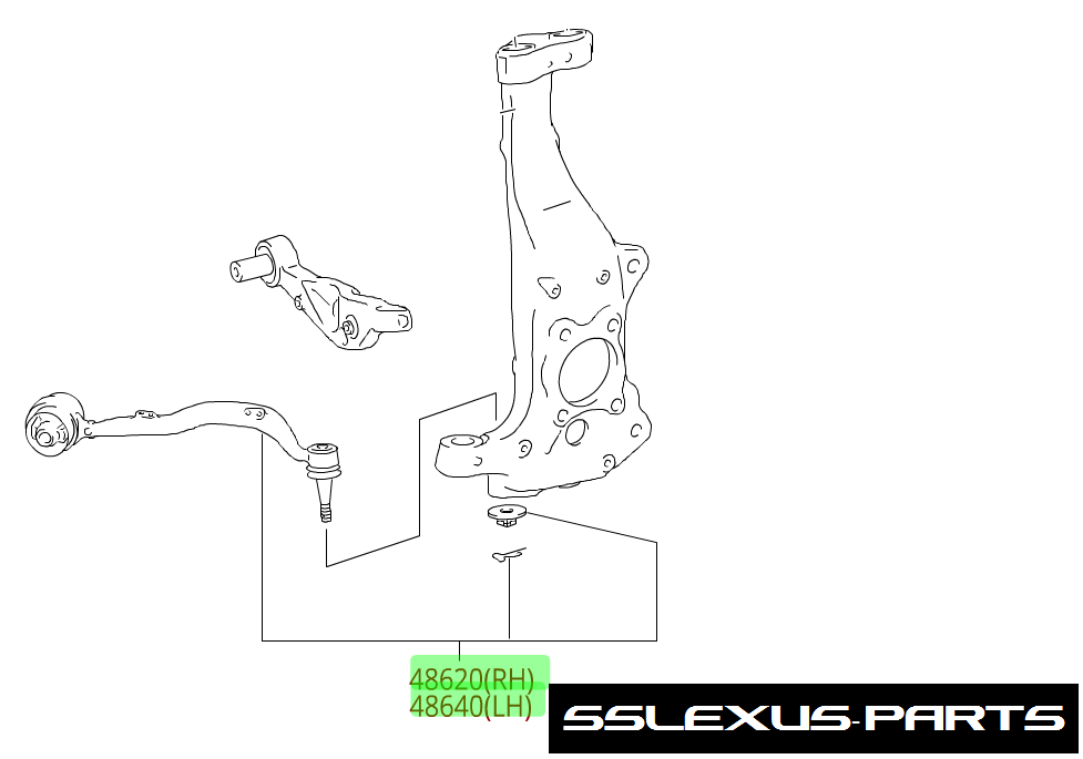 Lexus LS460 (2007-2012) (RWD) OEM FRONT RIGHT LOWER CONTROL ARM 48620 ...