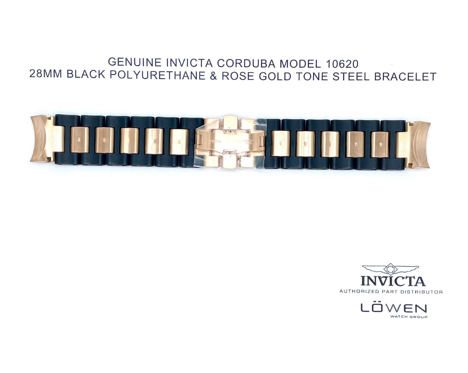 Authentic Invicta Corduba 10620 Black Polyurethane & Rose Tone Band | eBay