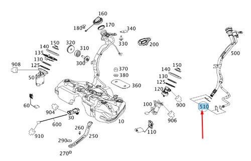 NEW MB C W204 FUEL TANK FILLER NECK MOUNTING BRACKET A2044700091 ...