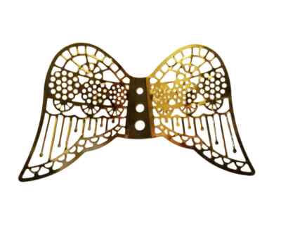 12 VTG Miniature Gold Metal Filigree Angel Wings for Crafts Christmas ...