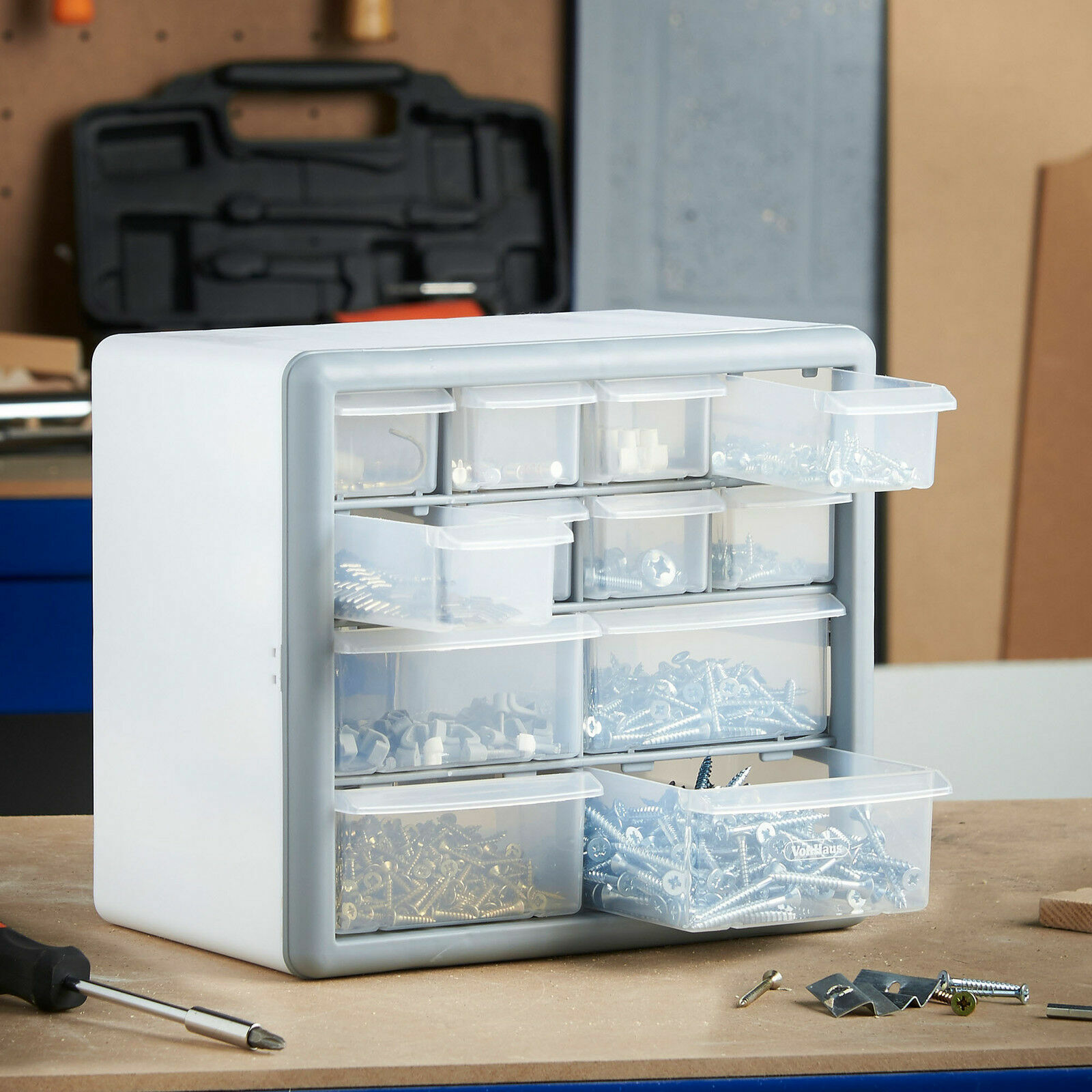 44 / 30 / 12 Multi Drawer Organiser Nail Bolt Screw Craft Storage ...