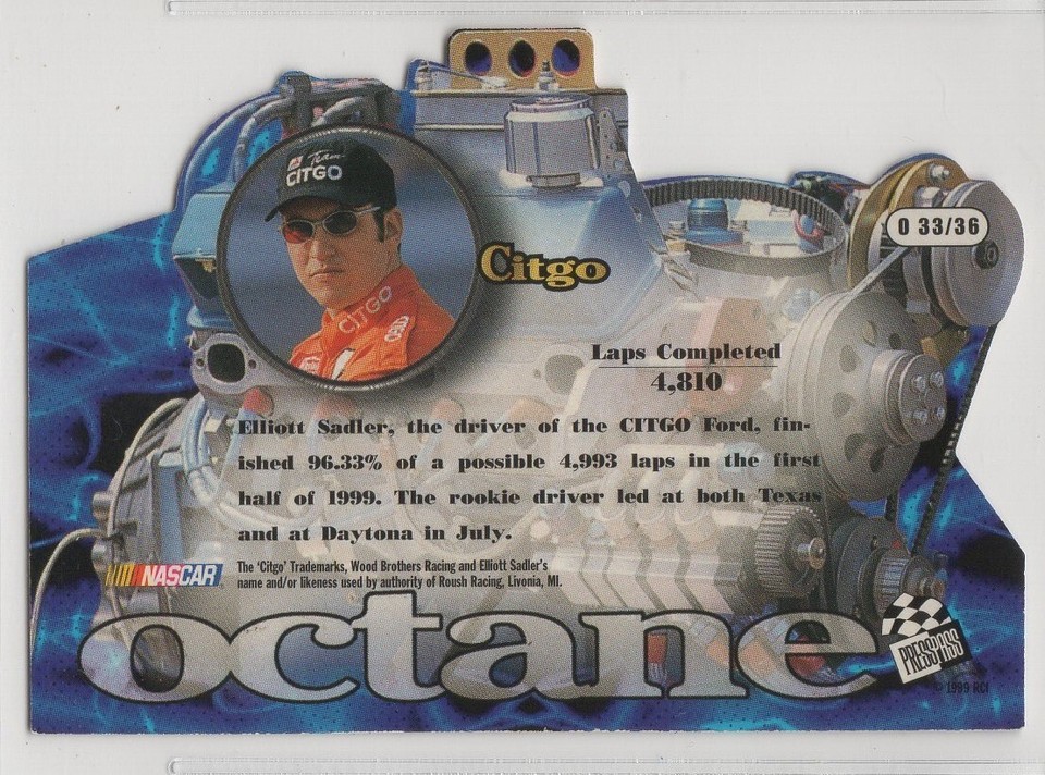 1999 Press Pass Stealth #15 Citgo Octane die-cut foil insert card #O33 ...