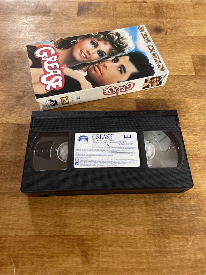 Grease VHS VCR Video Movie John Travolta Olivia Newton John 97360110838 ...
