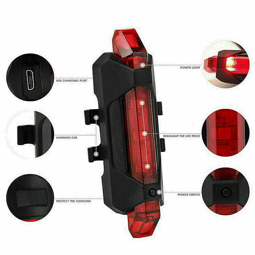 Rechargeable LED Mountain Bike Lights 50000LM Bicycle Torch Front &Rear ...