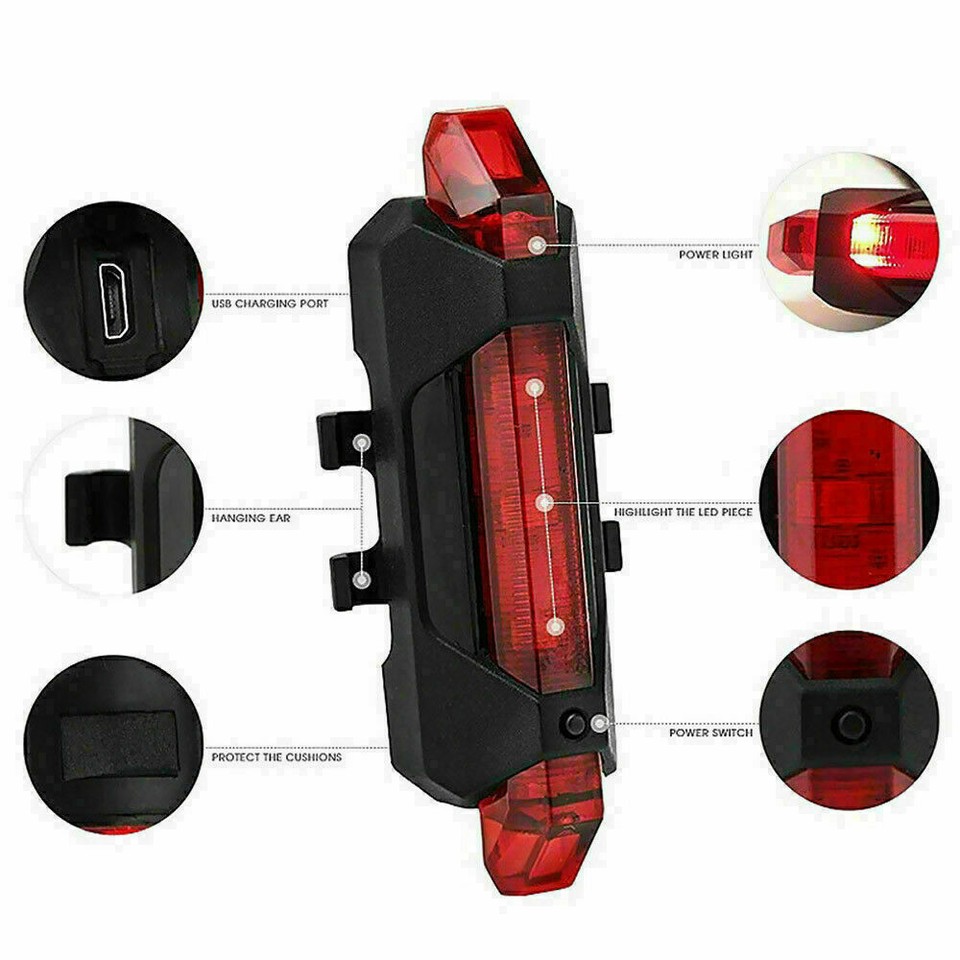 Rechargeable LED Mountain Bike Lights 50000LM Bicycle Torch Front &Rear ...