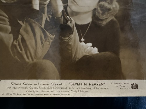 JAMES STEWART SIMONE SIMON Original Vintage 1937 SEVENTH HEAVEN Fox ...