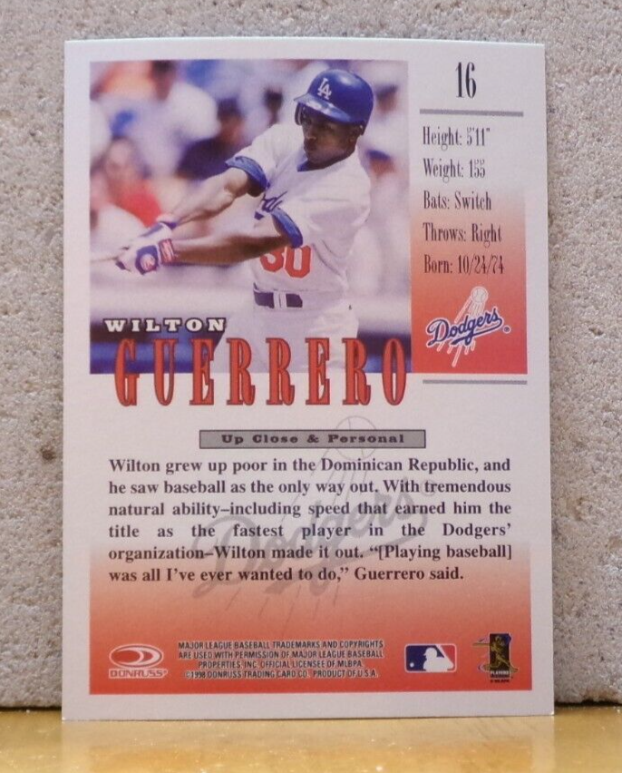 AUCTION - 550 BASEBALL CARD DONRUSS STUDIO '98 LOS ANG. DODGERS WILTON ...