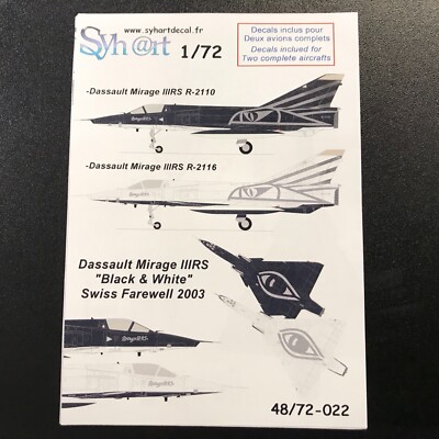 1/72 Syhart Decal #72-022 Dassault Mirage IIIRS Decals KH | eBay