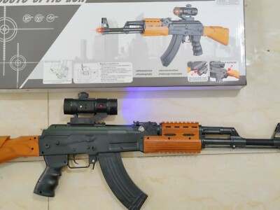 Electric Toy Gun AK47 Rifle Arm Special Force Vibration Light Sound ...