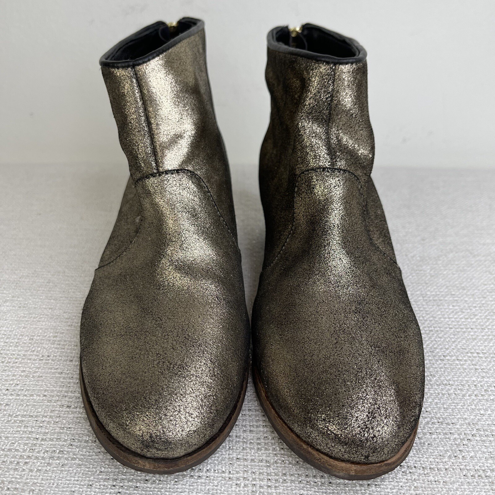 Boden Women's Gold Metallic Shiny Shimmer Bootie EU 3… - Gem