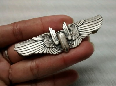 Nice US air force sterling gunner wings lapel pin 3 inches | eBay