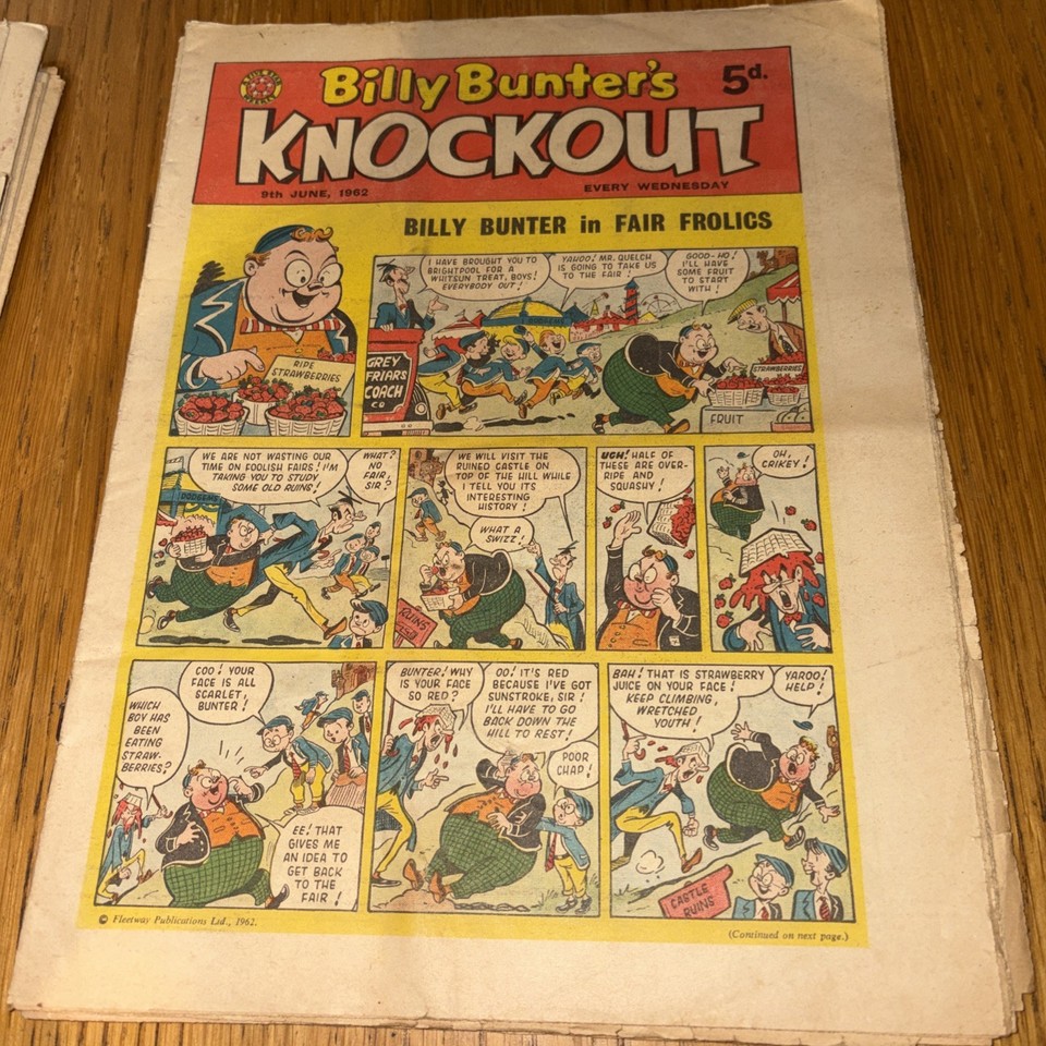 Knockout Comic - Vintage UK Comic Strip Bundle x13 Issues - Billy ...