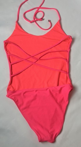 NWT Ramy Brook Swim Shauna Strappy One Piece Swimsuit Neon Pink Sz ...