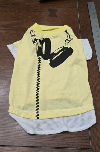 Top paw Dog Double Layer Tee Color yellow/White Size Large ( SMALL DOG ...