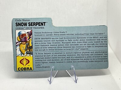 1991 GI JOE SNOW SERPENT v2 FILE CARD (c) | eBay